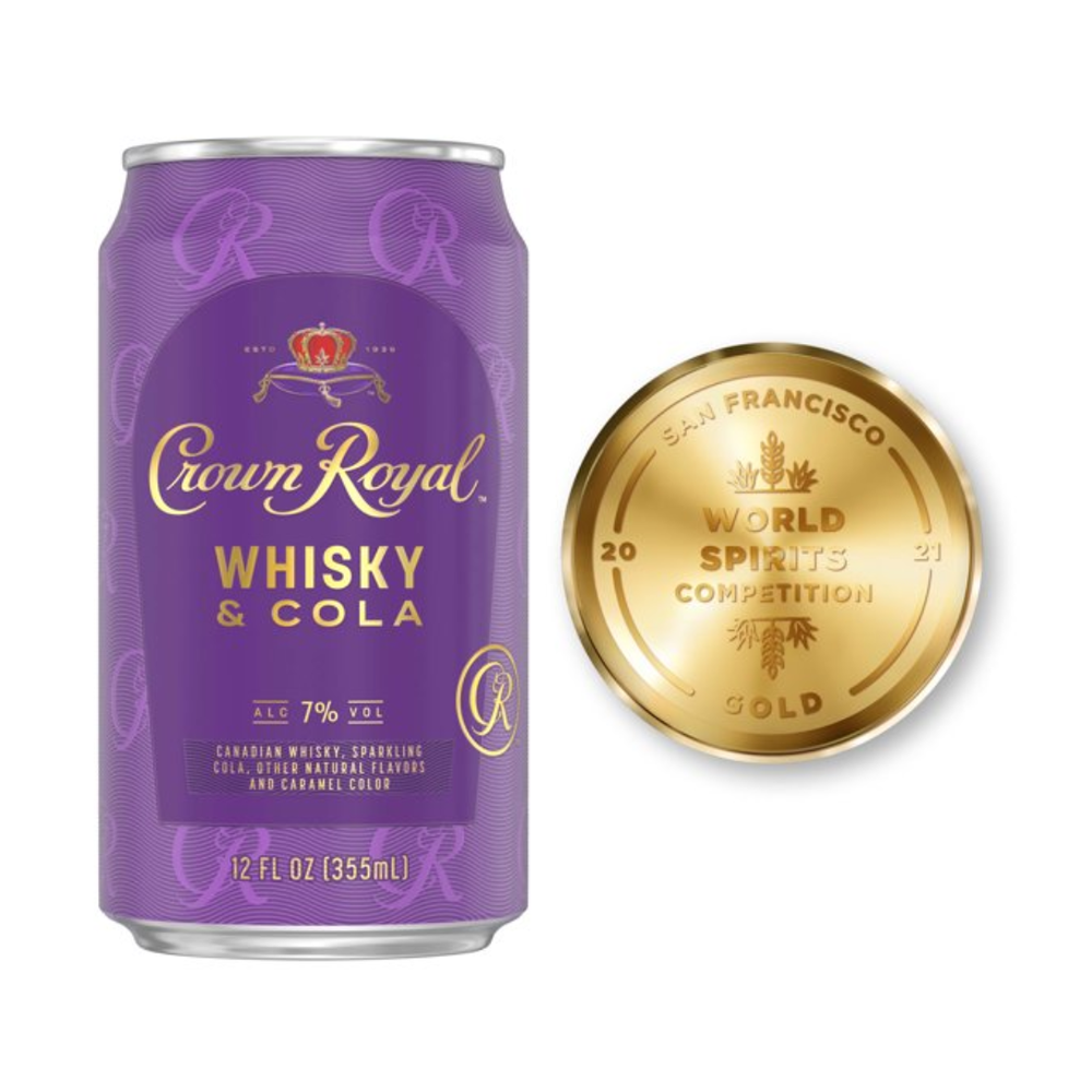 Crown Royal - Crown Royal Whisky & Cola Ready to Serve Cocktail (4 Pack ...